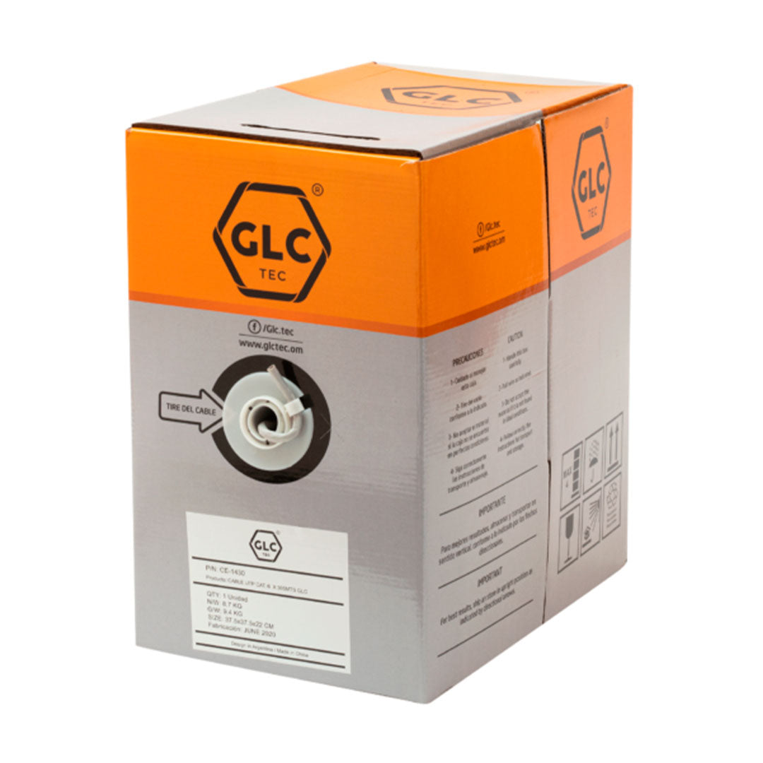 GLC TEC CE-1432 Cable utp cat6 305 mts glc max 24 awg 0,50mm negro Pro