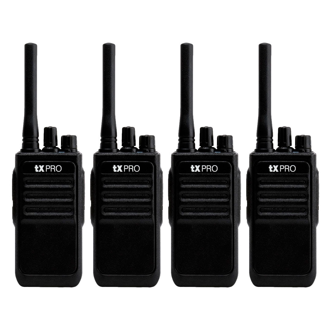 TXPRO TX320 PACK 4 Radio portátil profesional UHF 16 canales programab