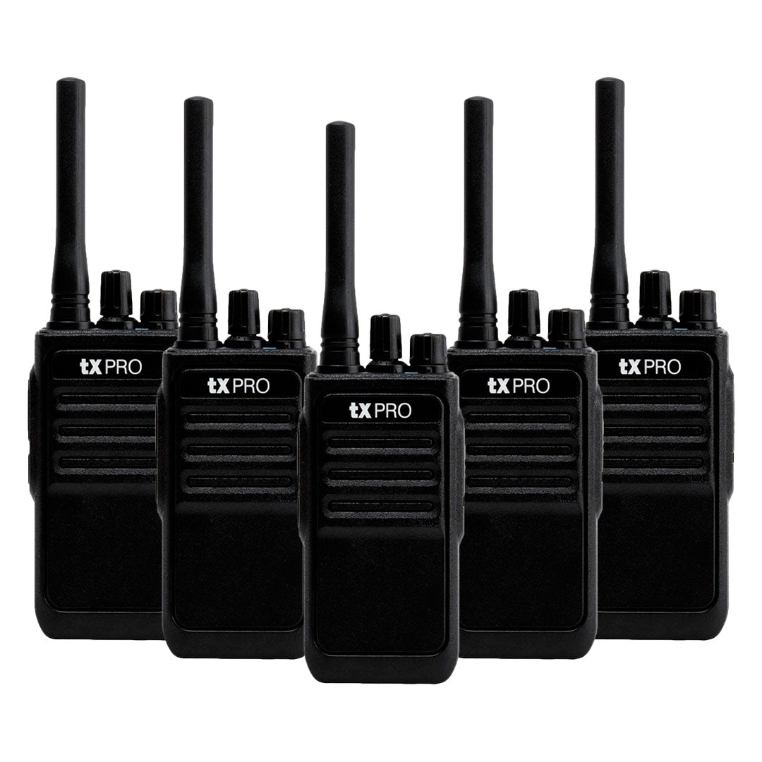 TXPRO TX320 PACK 5 Radio portátil profesional UHF 16 canales programab