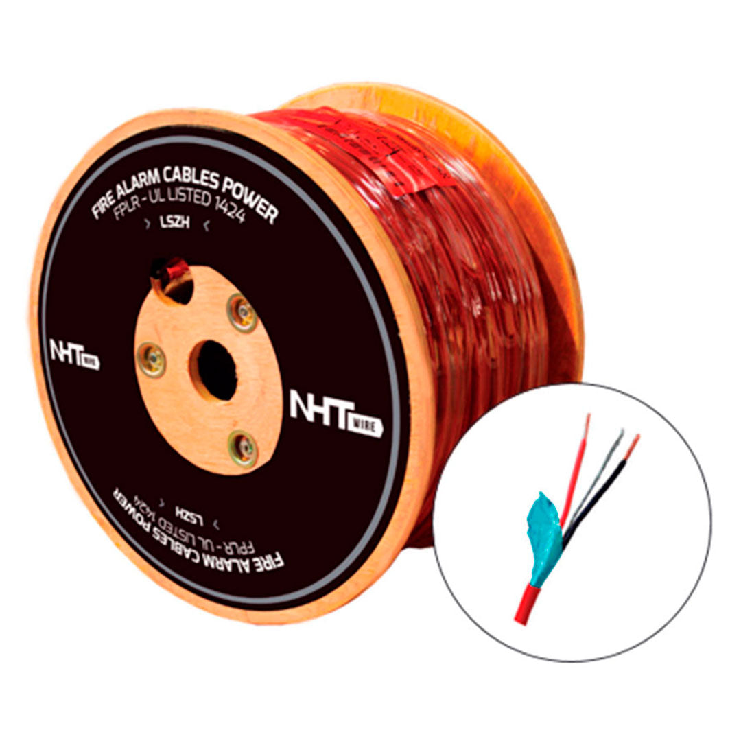NHT WIRE AWGSH142C Cable sólido para incendio FPLR 2x14 APANTALLADO x