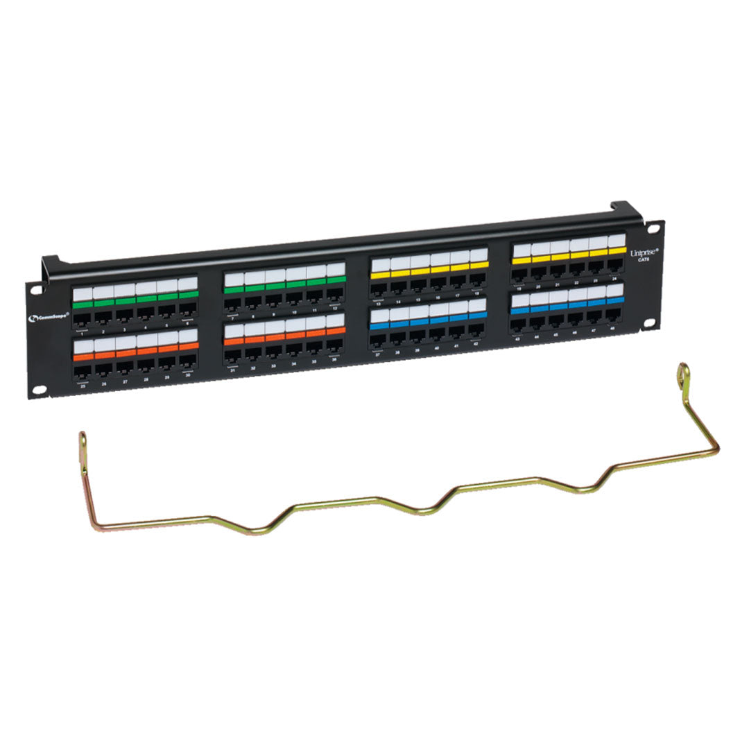 COMMSCOPE CC0057604/1 PATCH PANEL UNIPRISE 48 PUERTOS CAT6 UTP CARGADO
