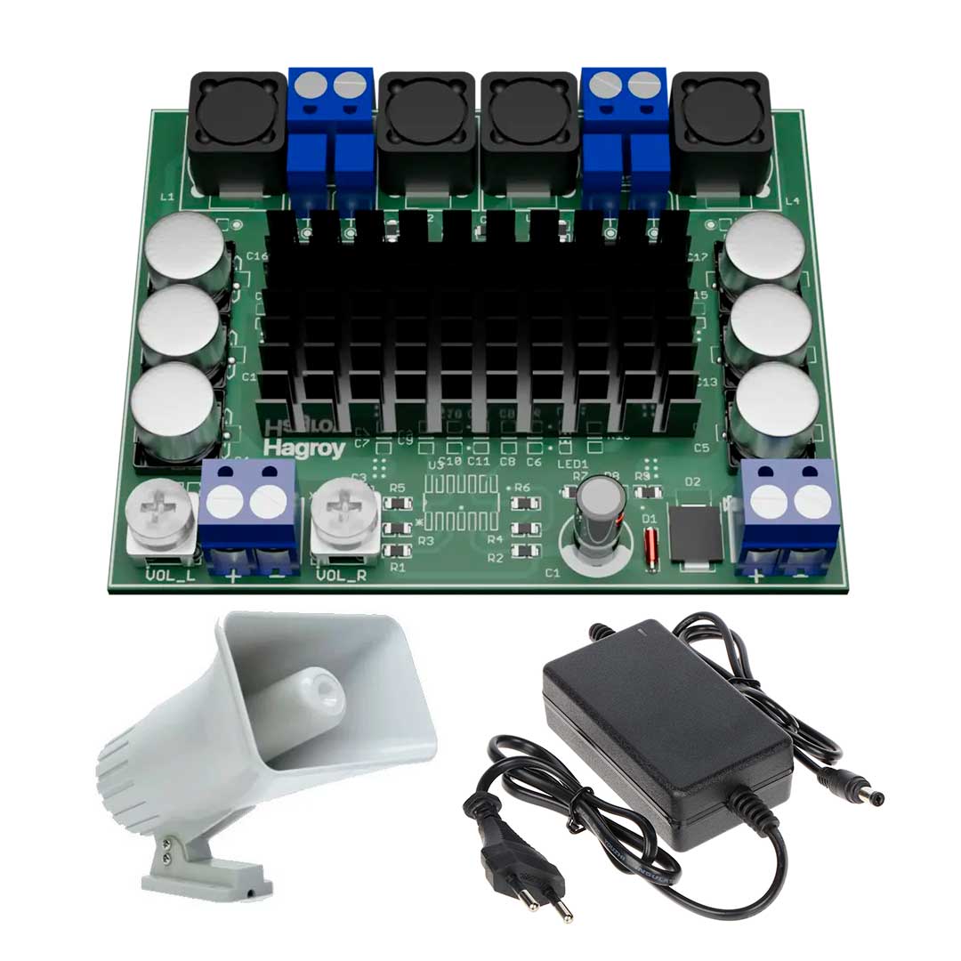 HAGROY HG-KIT-AUDIOVOX-ST Kit Incluye: Audivox-ST+ Sirena 30w + Fuente