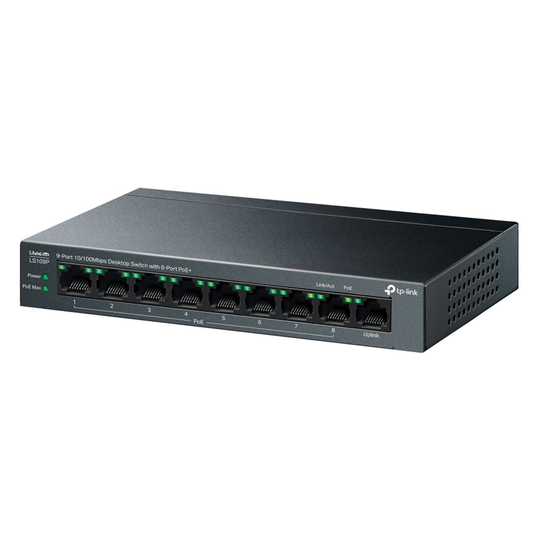 TP-LINK LS109P Switch 9 Puertos 10/100Mbps con 8P PoE+