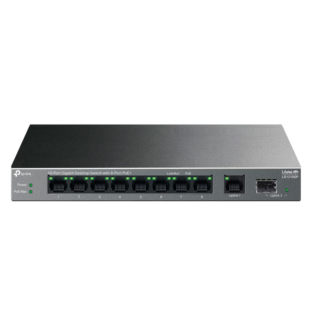 TP-LINK LS1210GP Switch 10 Puertos Gigabit con 8P PoE+
