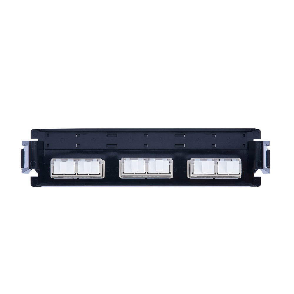 SIEMON RIC-F-LC12-01C Panel FO, 12 Acopladores, LC MM SM, Color Negro