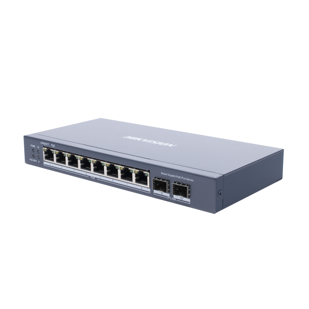 HIKVISION DS-3E1510P-SI Switch Smart PoE 8 Puertos Gigabit + 2SFP 110W