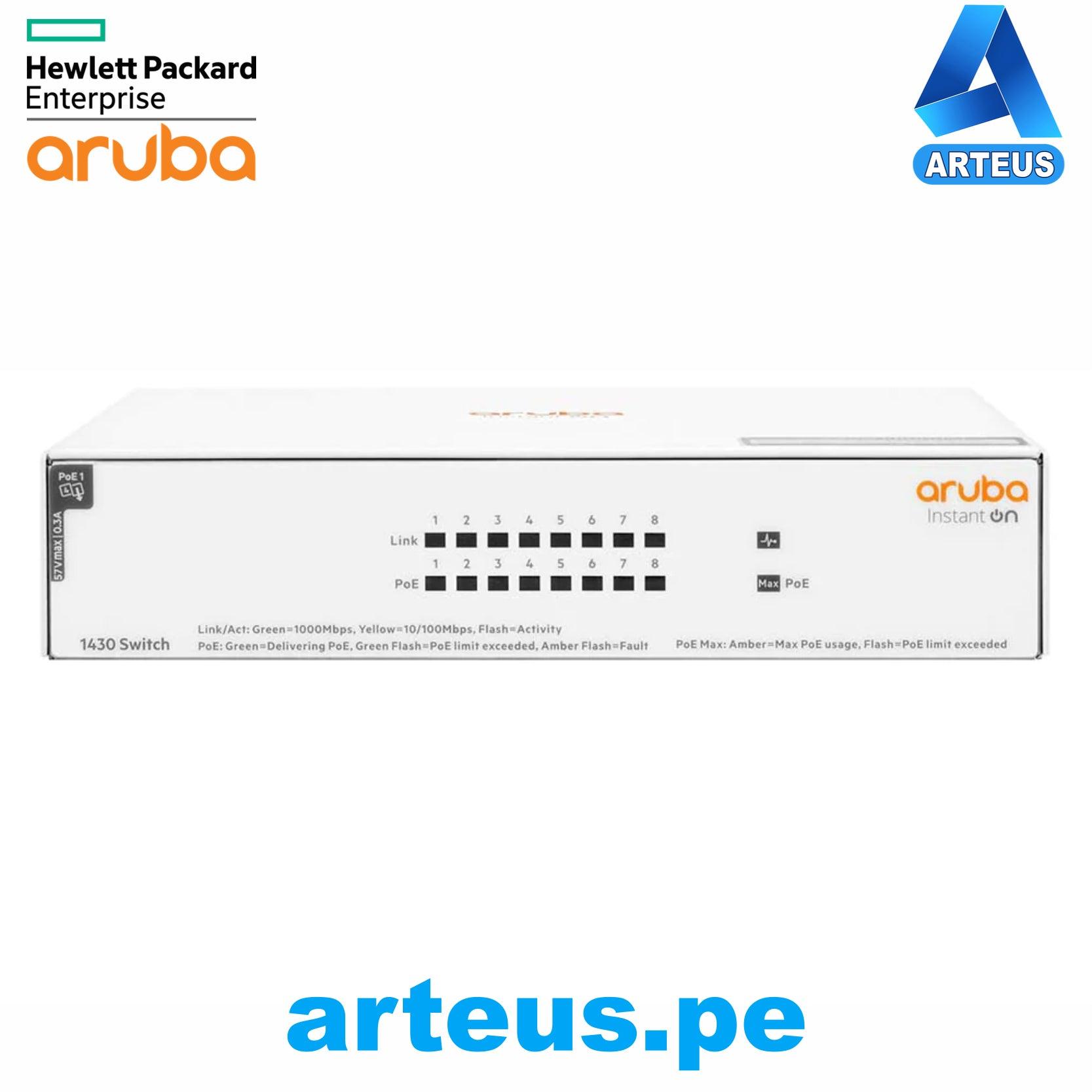 HPE ARUBA 1430 Switch 8 puertos Giga POE 64w clase 4 R8R46A