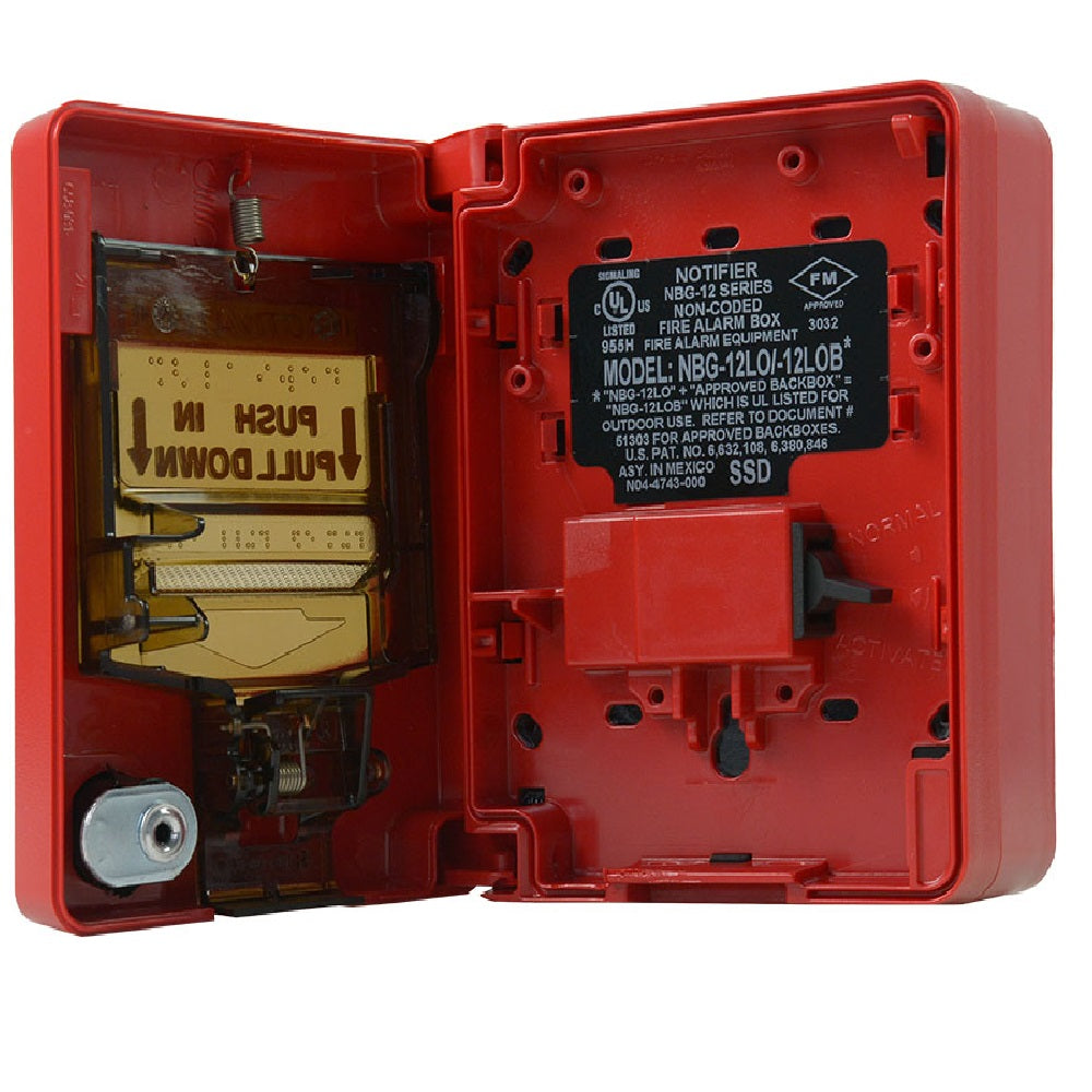 NOTIFIER NBG-12LOB Estación manual direccionable doble acción con llav