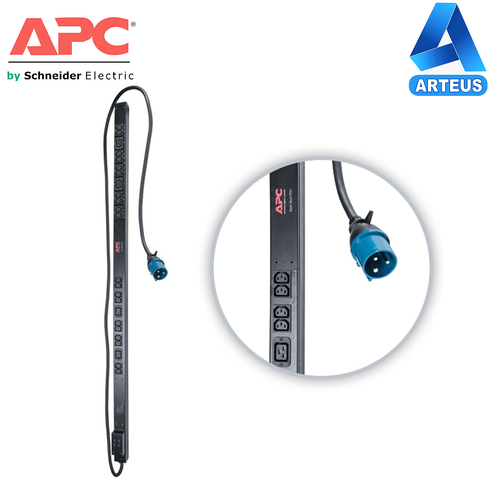 APC AP7553, PDU básico rackeable 32A, C13 (20), C19 (4), ZERO U, IEC309