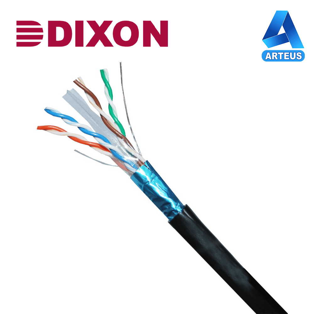 DIXON 9067 Cable de red F/UTP Cat 6, 23AWG, cobre, negro, exterior, 30