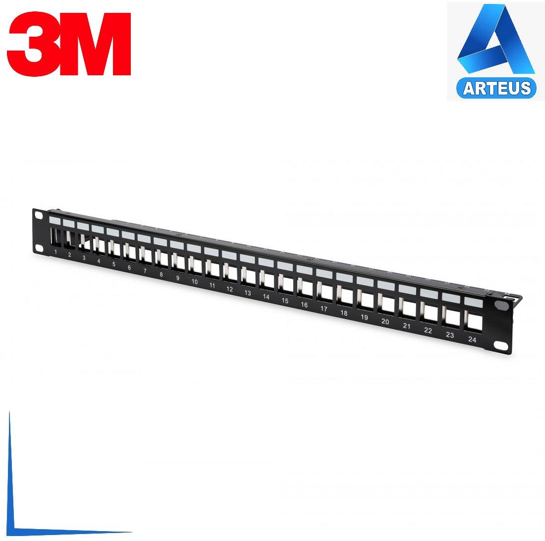 Patch panel blindado de 24 puertos Cat 6/6A 3M VOL-PPCB-1UF24K Panel de ...