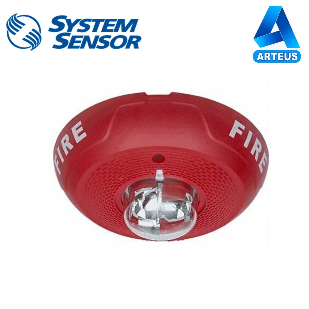 Sirena con luz estrobo SYSTEM SENSOR PC2RL para uso en techo color rojo